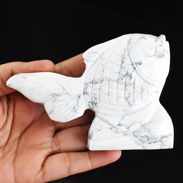 Beautiful 1204.00 Carats Genuine Howlite Hand Carved Crystal Gemstone