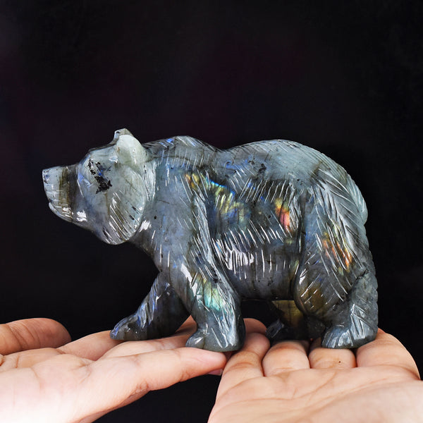 Exclusive 2516.00 Cts Genuine Amazing Flash Labradorite Hand Carved Be