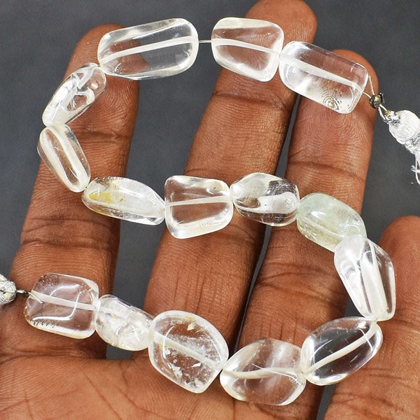 Amazing 140 Carats 08 Inches Genuine White Quartz Beads Strand