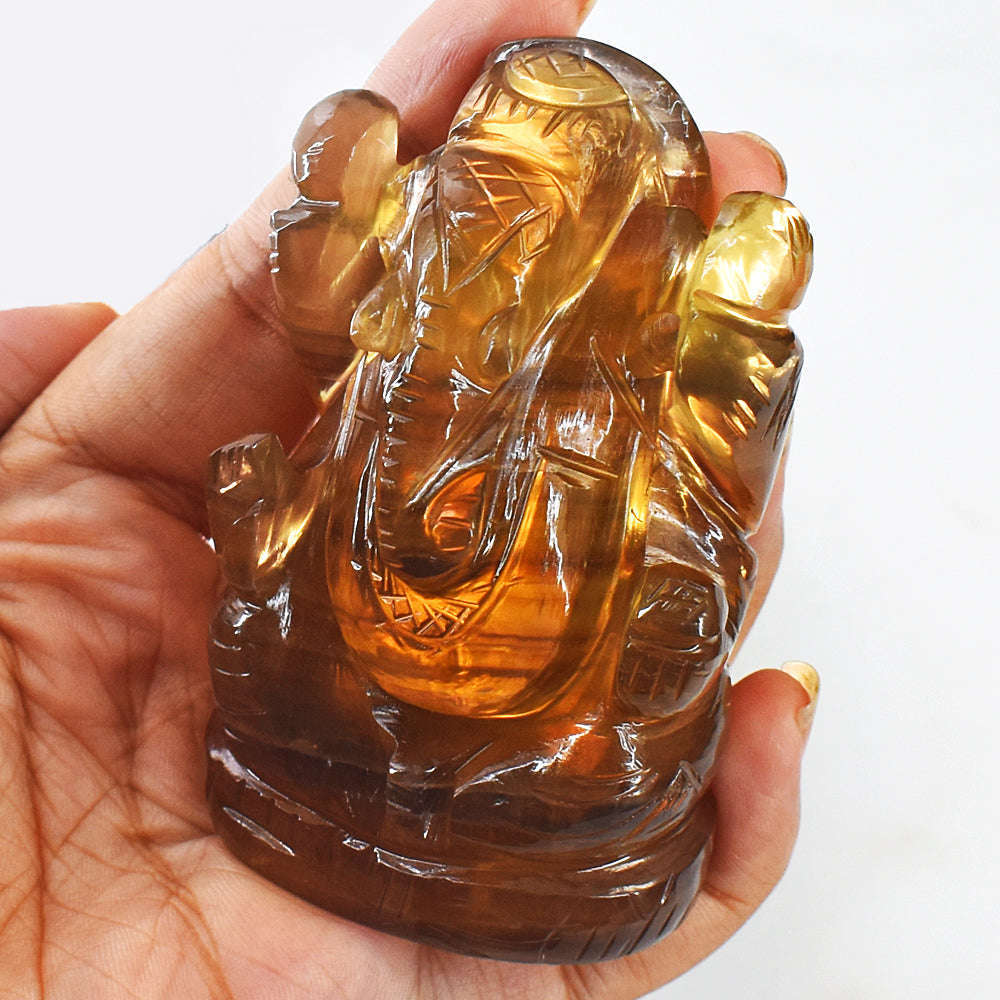 Amazing Multicolor Fluorite Hand Carved Lord Ganesha Idol