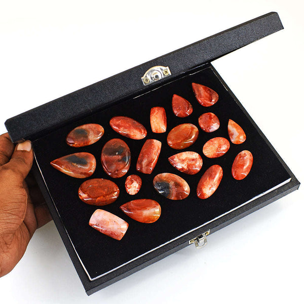 Amazing Quartz Red Russian Untreated Gemstone Cabochon Lot