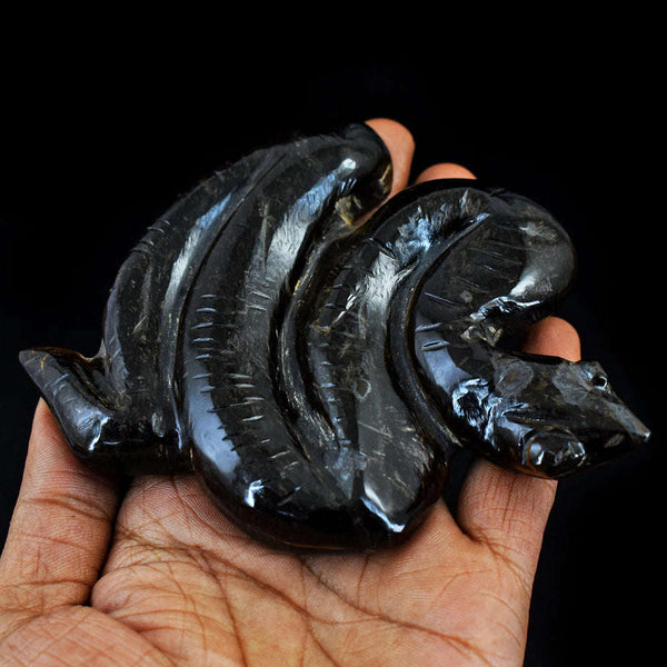 Amazing Tiger Eye Hand Carved Genuine Crystal Gemstone Carving Snake