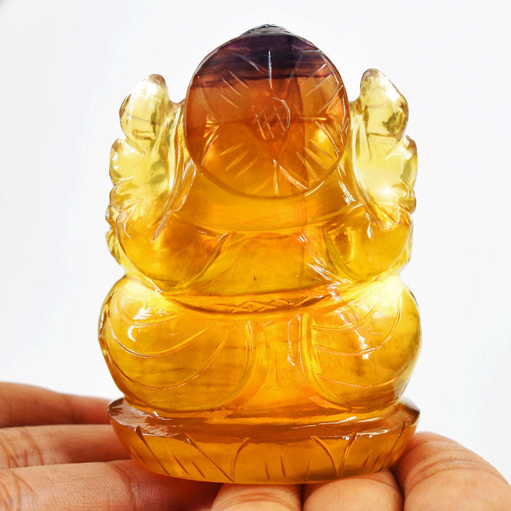 Beautiful Multicolor Fluorite Hand Carved Genuine Crystal Gemstone Car
