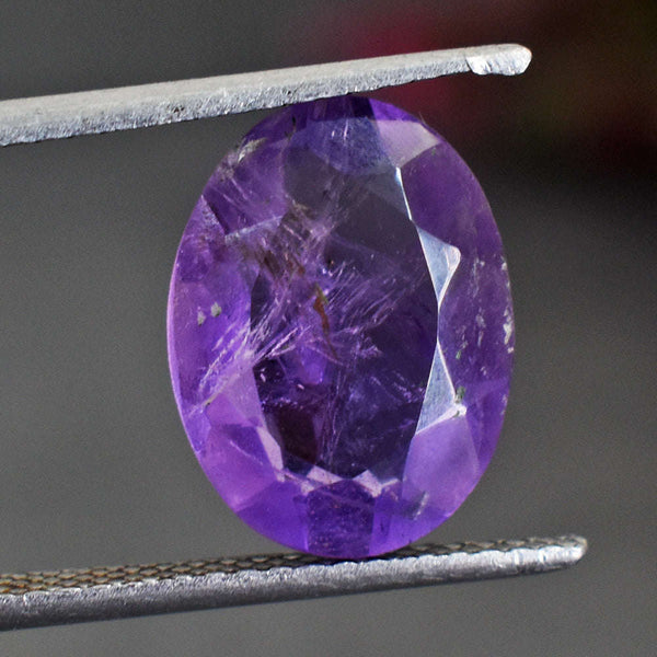Exclusive 6 Cts Genuine Amethyst Faceted Gemstone
