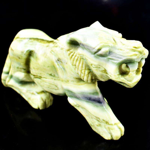Exclusive Forest Green Jasper Carved Lion