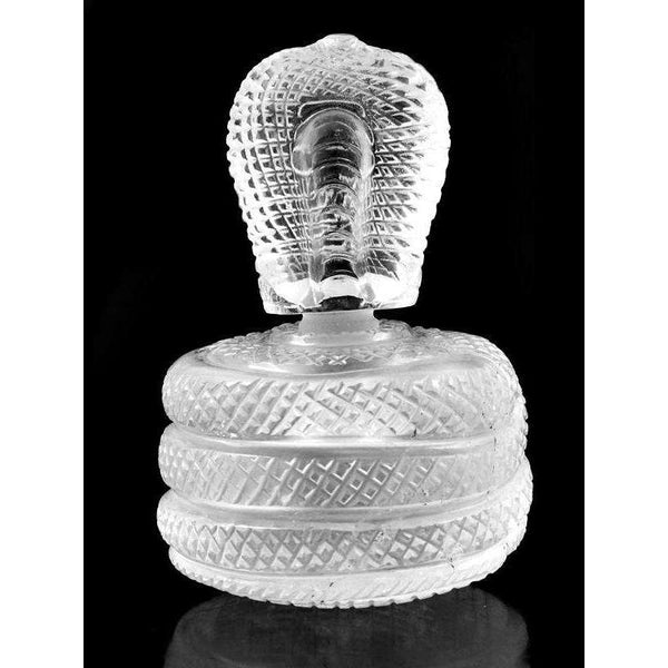 Exclusive Hand Carved White Quartz Snake Perfume Bottle