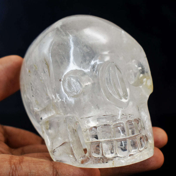 Exclusive White Quartz Hand Carved Genuine Skull Gemstone Carving