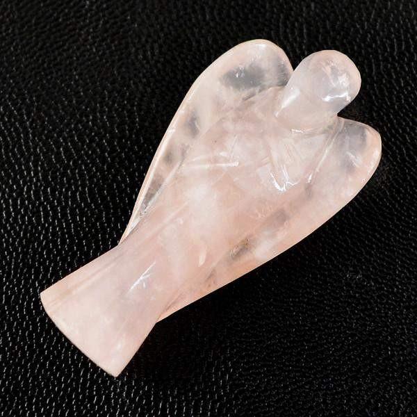 Genuine 69.25 Cts Carved Healing Angel Pink Rose Quartz Gemstone