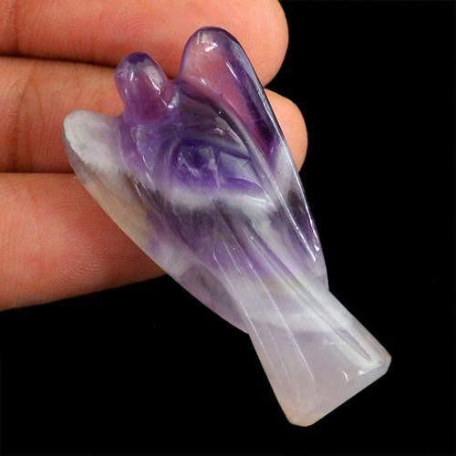 Genuine Bi Color Amethyst Carved Healing Angel Gemstone