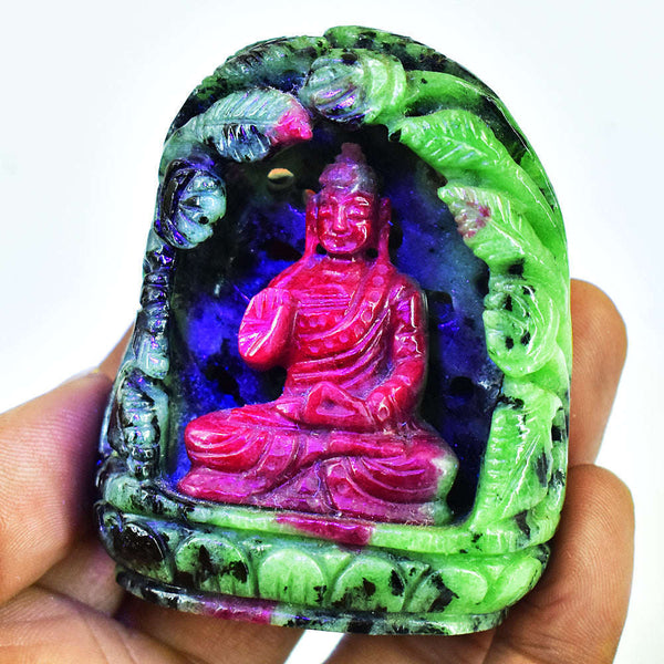 Genuine Ruby Zoisite Hand Carved Genuine Crystal Gemstone Carving Lord