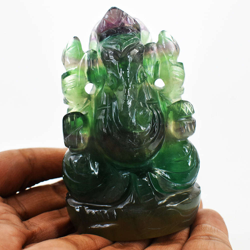 Gorgeous Multicolor Fluorite Hand Carved Genuine Crystal Gemstone Carv