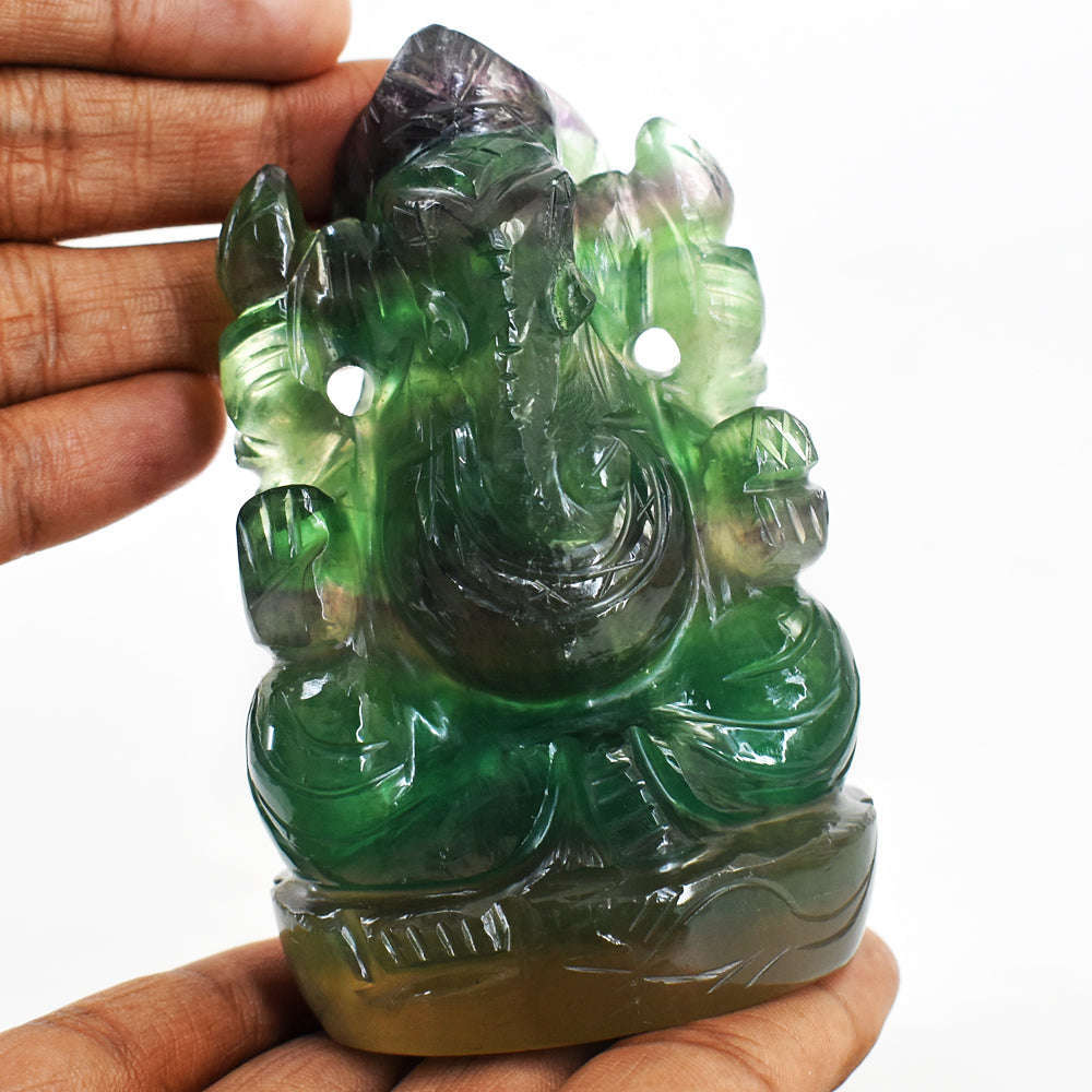 Gorgeous Multicolor Fluorite Hand Carved Genuine Crystal Gemstone Carv