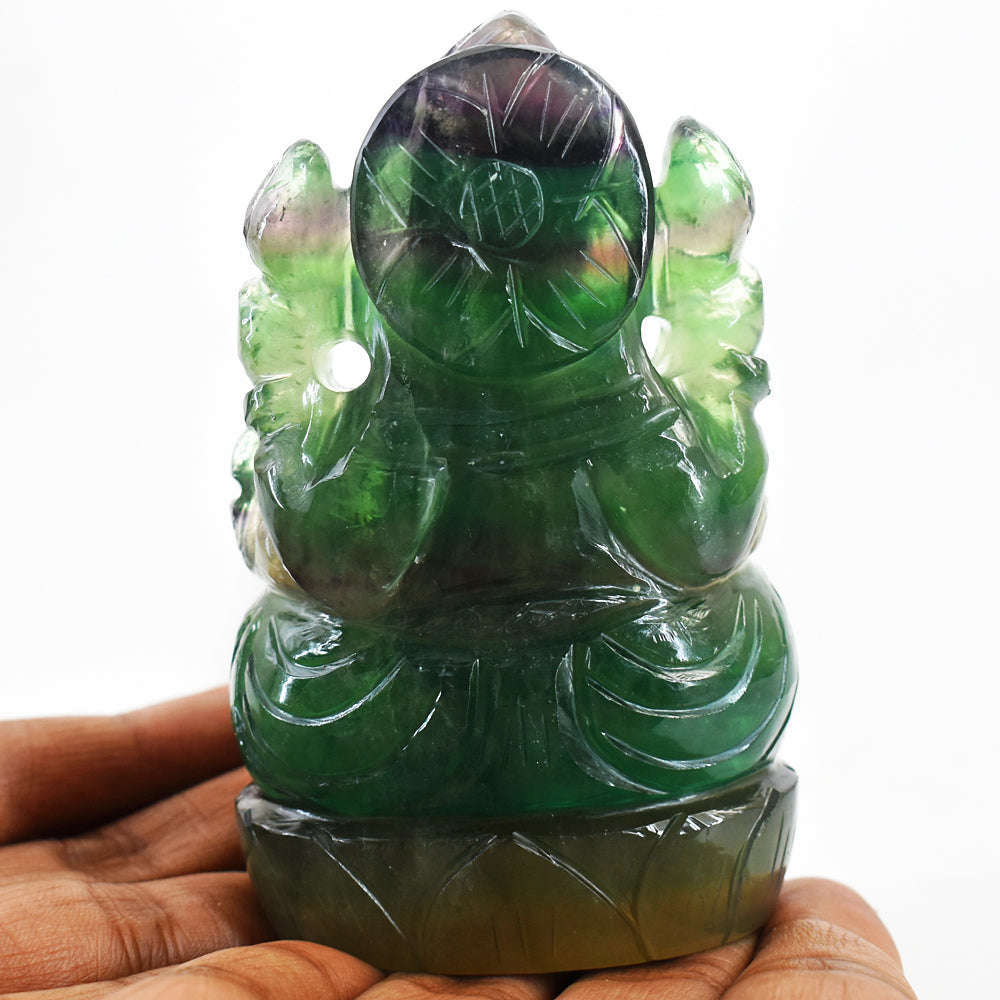 Gorgeous Multicolor Fluorite Hand Carved Genuine Crystal Gemstone Carv