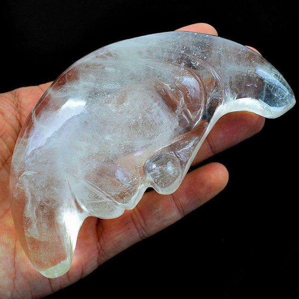 Gorgeous White Quartz Carved Moon Face
