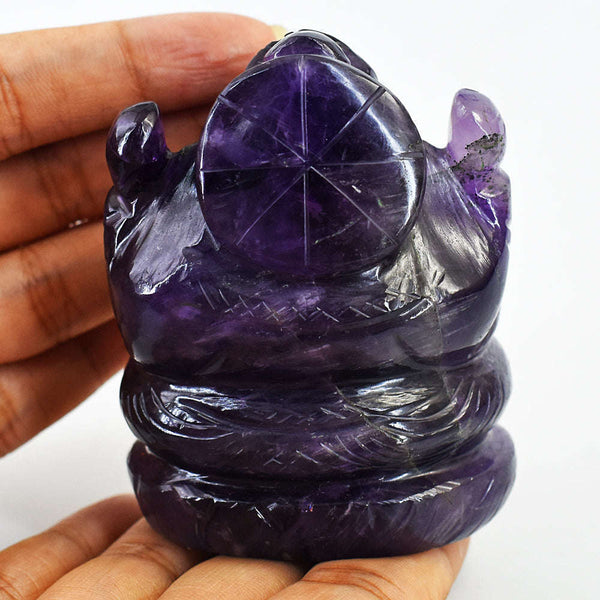 Natural Amazing Amethyst Hand Carved Lord Ganesha