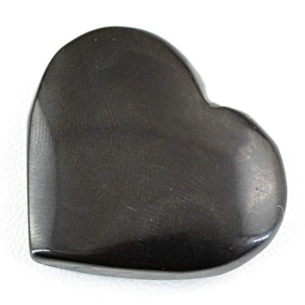 Natural Black Spinel Carved Heart Gemstone