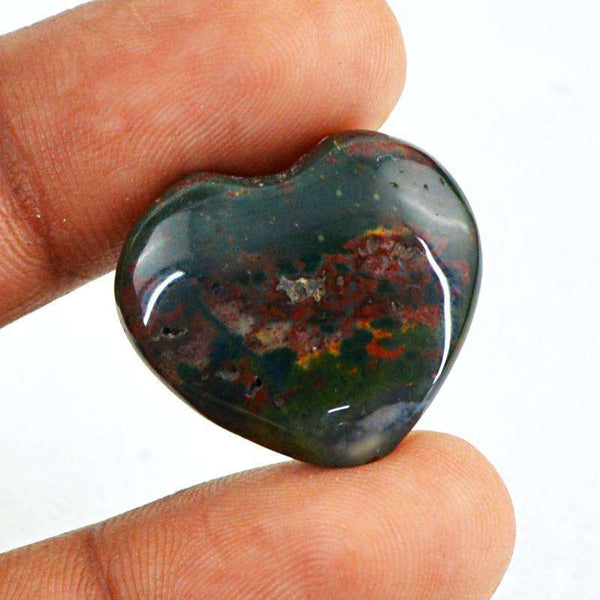 Natural Blood Green Jasper Gemstone - Heart Shape