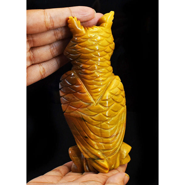 Natural Mookaite Hand Carved Genuine Crystal Gemstone Carving Owl