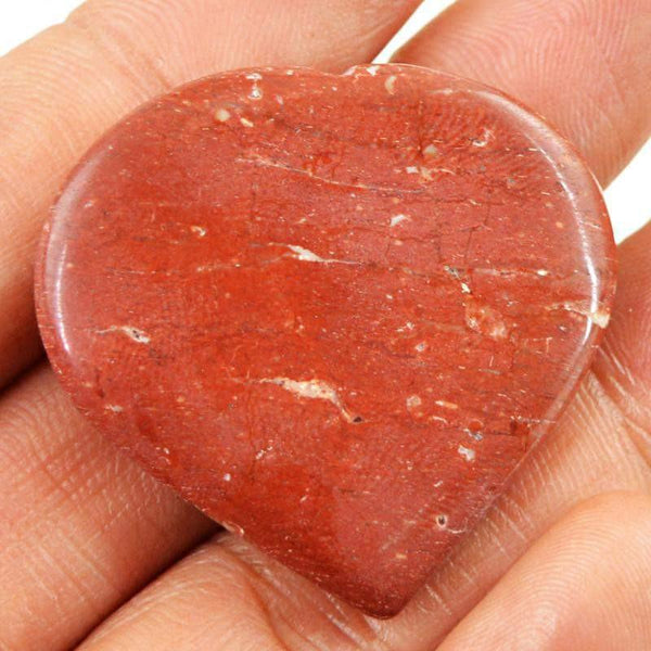 Natural Red Jasper Untreated Carved Heart Shape Gemstone