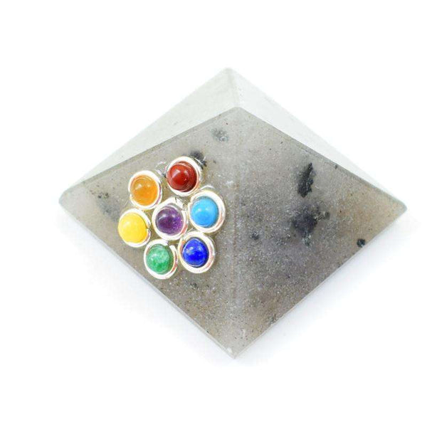 Natural Rutile Quartz Seven Chakra Healing Pyramid
