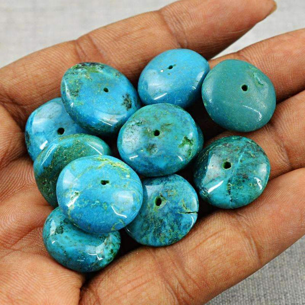 Natural Turquoise Beads Lot - Drilled Round Shape